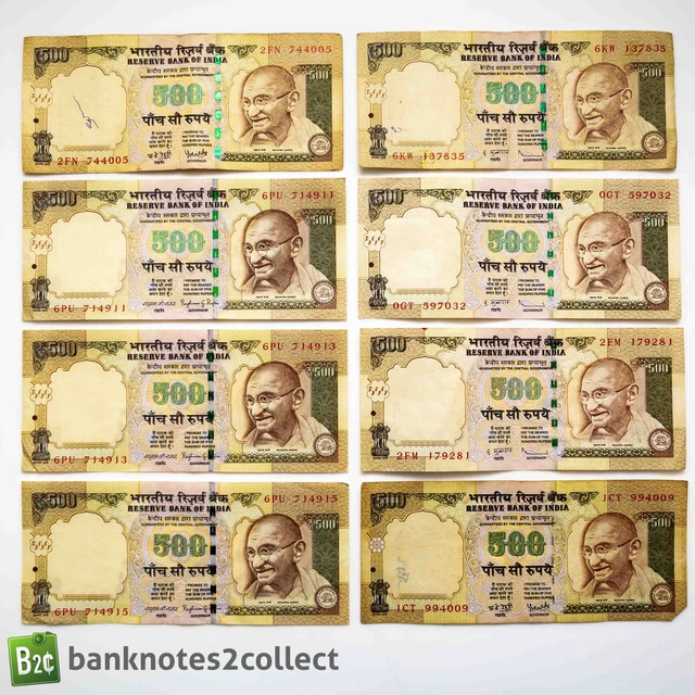 INDIA: 15 X 500 Indian Rupee Banknotes. £0.99 - PicClick UK