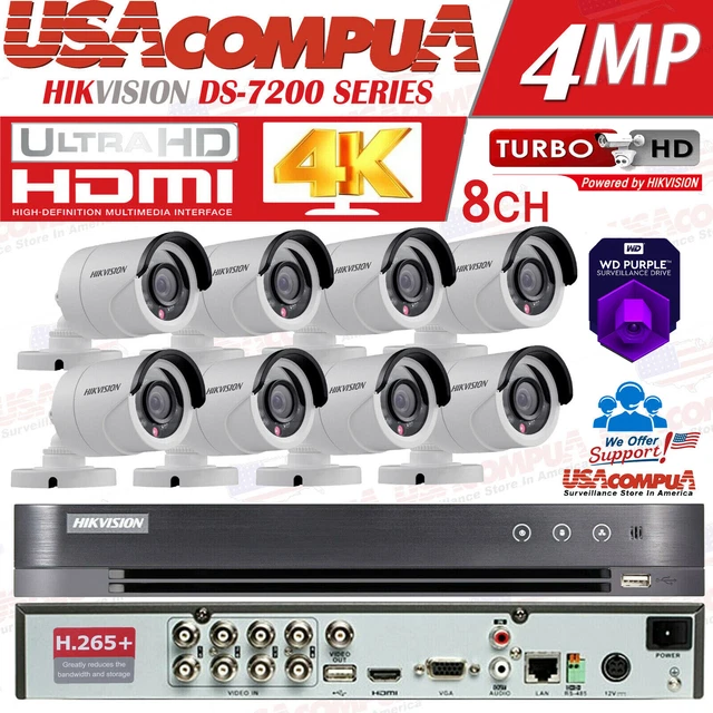 HIKVISION 4K SECURITY Camera System CCTV Kit 8CH 4K DVR W/ Camera 1080P ...