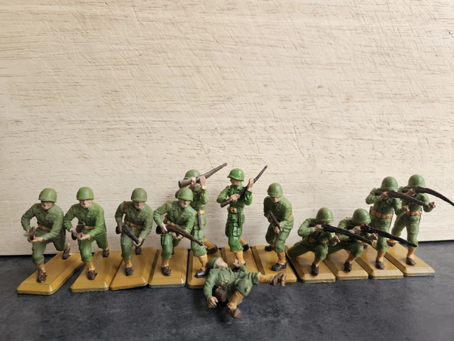 BRITAINS TOY SOLDIERS American Infantry WW2 Vintage X12 Vintage Brown Bases £21.52 - PicClick UK