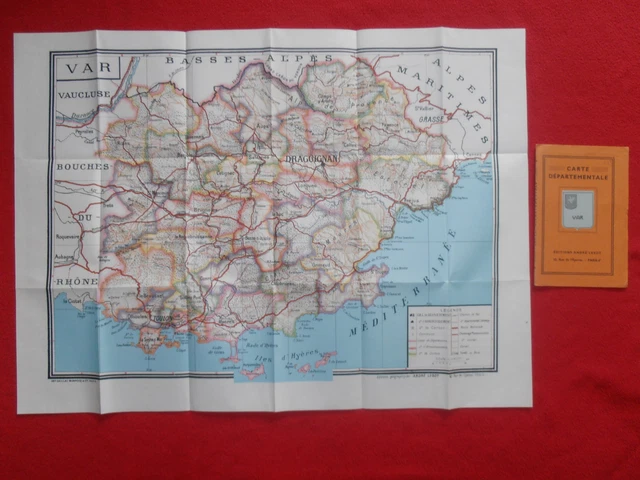 WALL MAP OF the Var Department in Color, Andre Lesot Editions £45.50 ...