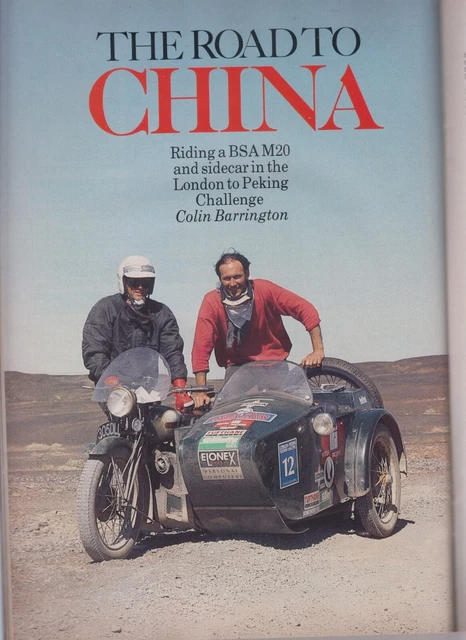 MOTORCYCLE BSA M20 sidecar London to Peking challenge collection EUR 5 ...