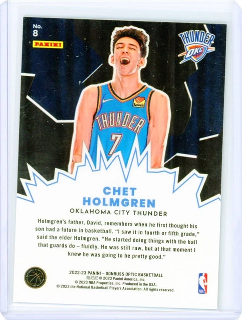 2022-23 DONRUSS OPTIC My House Chet Holmgren recrue Oklahoma City ...