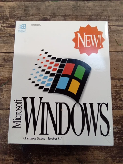 RARO VINTAGE 1992 Classico Microsoft Windows 3.1 Vintage Versione Disco ...