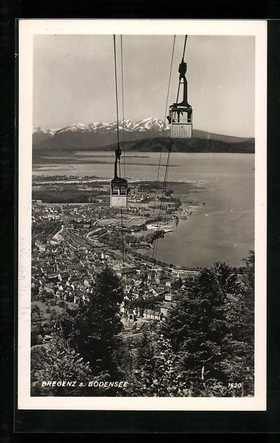 BREGENZ A. LAKE Constance, partial view with cable car, postcard £6.16 ...
