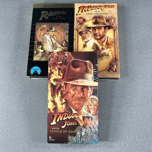 INDIANA JONES VHS Lot 3 ~ Raiders of Lost Ark ~ Temple of Doom ~ Last ...
