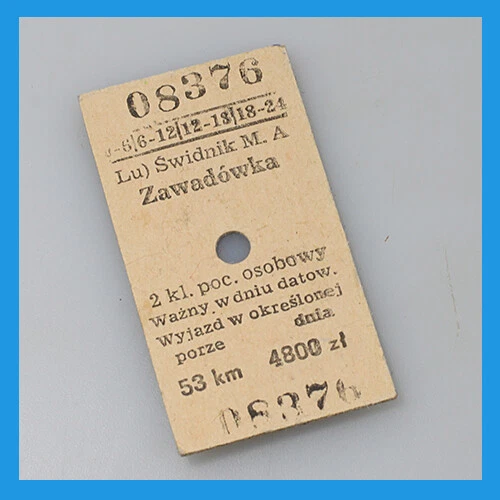 VINTAGE OLD RAILWAYANA Railway Train PKP 2nd Class Swidnik Ticket ...