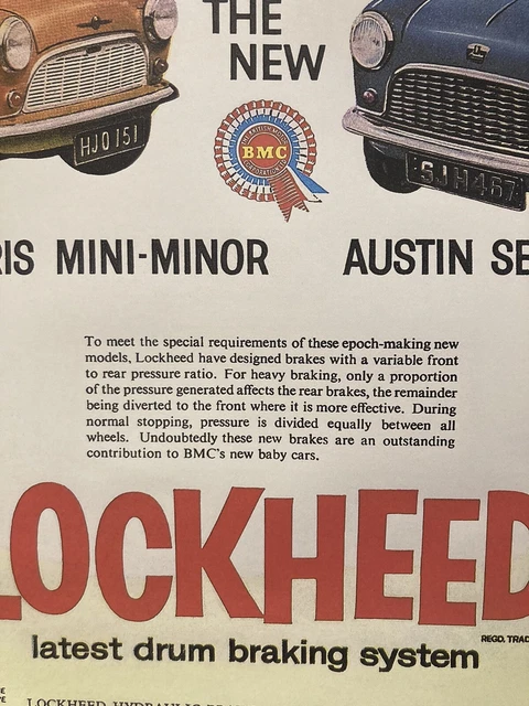 CLASSIC BMC AUSTIN Morris Mini Mk1 Lockheed Poster Print A3 Size 12x16 ...