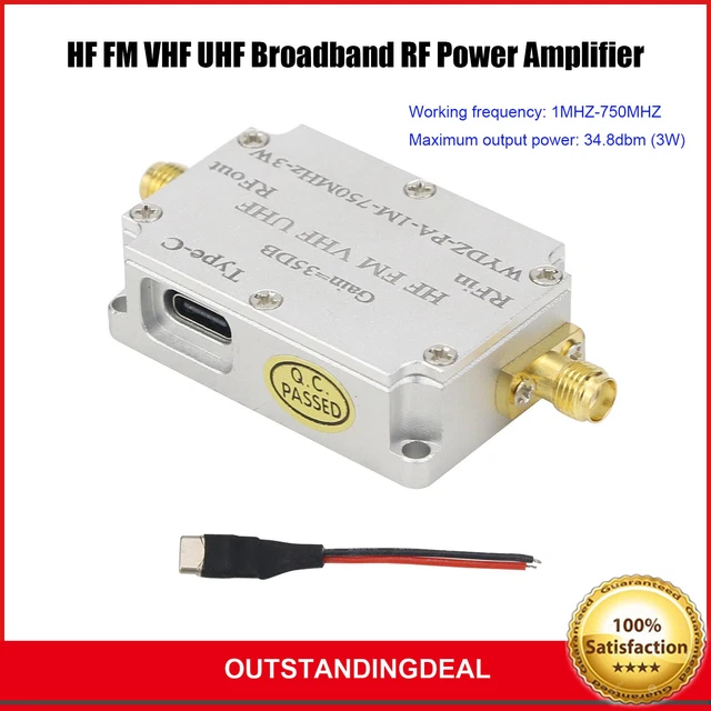 WYDZ-PA-1M-750MHZ-3W HF FM VHF UHF Broadband RF Power Amplifier 35DB ...