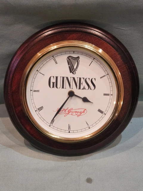 VINTAGE 80'S GUINNESS Advertising Solid Wood Brass Pub Bar 10.5" Wall ...