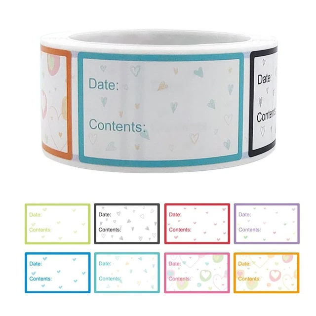 SELF-ADHESIVE BLANK STICKERS Love Heart Food Date Labels Kitchen EUR 4 ...