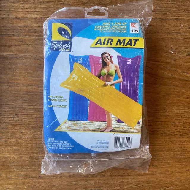 BRIGHT PINK VINTAGE Splash Club Vinyl Air Mat Pool Lounge Float 27" x ...