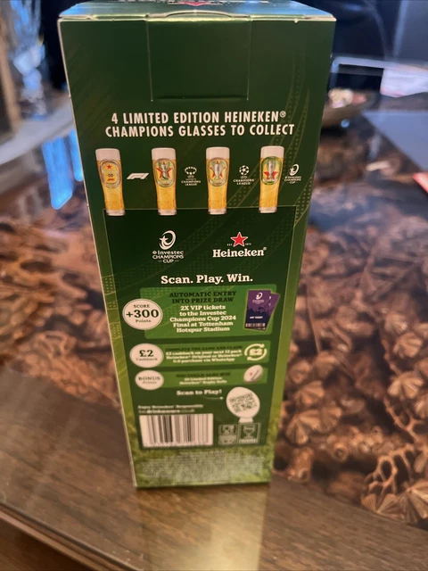 LIMITED EDITION HEINEKEN rugby Investec Champions Cup pint glass, New ...