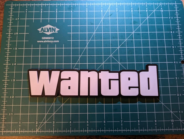 GTA GRAND THEFT Auto 3D printed art Wanted stars sign display wall ...