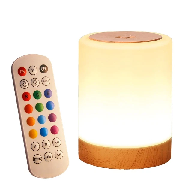 KIDS NIGHT LIGHT for Bedroom,LED Bedside Lamp with Remote Control ...