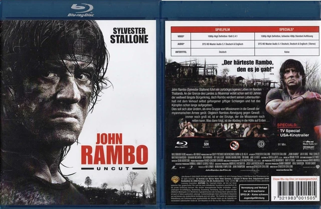 JOHN RAMBO ---BLU-RAY --- Sylvester Stallone --- Uncut --- FSK 18 --- Rarität -- EUR 39,99 ...
