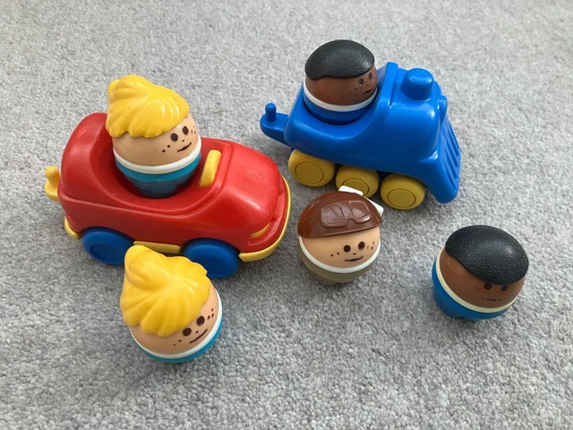 LITTLE TIKES TODDLE Tots Chunky People Train Car 5 Figures Pilot Girl ...