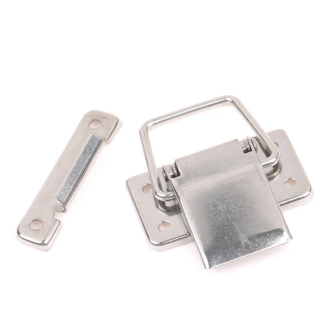 STAINLESS STEEL LATCH Hasp Lock For Cabinet Case Spring Loaded Latch ...