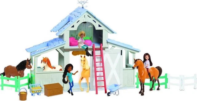 SPIRIT RIDING FREE Barn Playset Horse Stables, Figures & Accessories ...