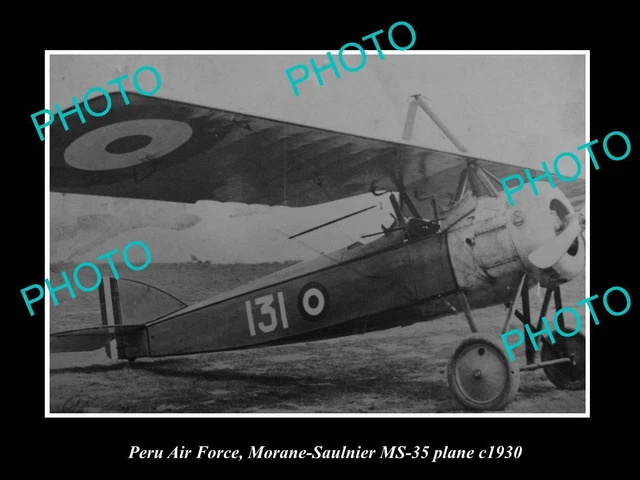 OLD LARGE HISTORIC Photo Of Peru Air Force Morane Saulnier Plane 1930 ...