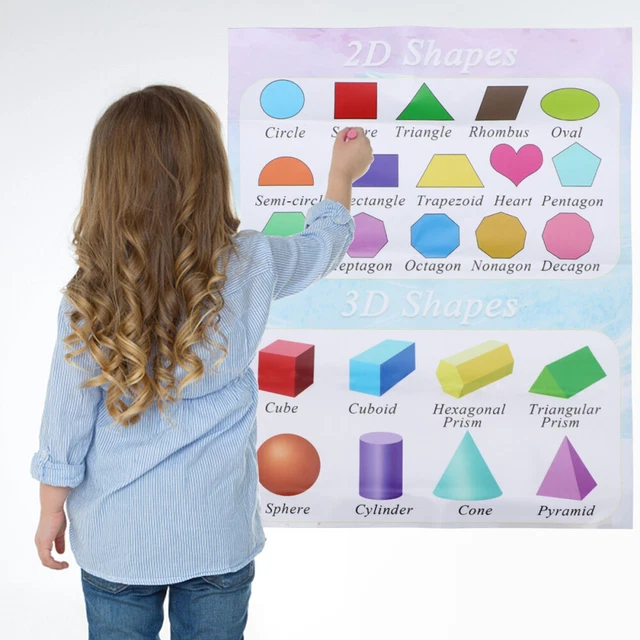 2X SHAPE RECOGNITION Toy Shape Color Chart Geometric Educational Toy £8 ...