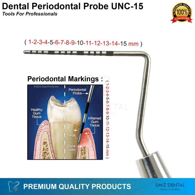 PROBE UNC-15 CP Periodontal Dental Probe Color Coded-Marking ...