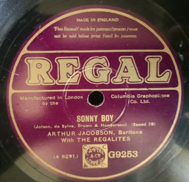 ARTHUR JACOBSON WITH The Regalites - Sonny Boy / Someday, Somewhere ...