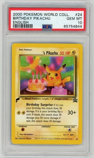 2000 BIRTHDAY PIKACHU Pokemon World Collection English Pokemon PSA 10 ...