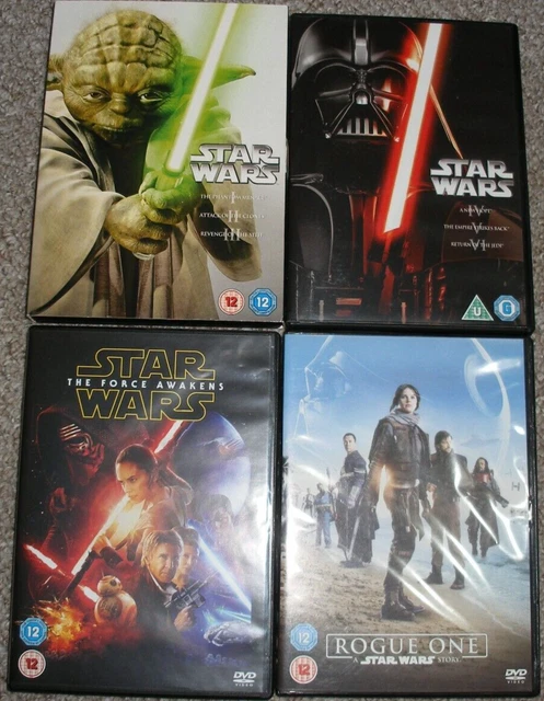 STAR WARS I, II, III, IV, V, VI, Rogue One DVDs Films All in Excellent ...