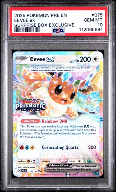 2025 POKEMON PRE En-Prismatic Evolutions Surprise Box Exclusive Eevee ...