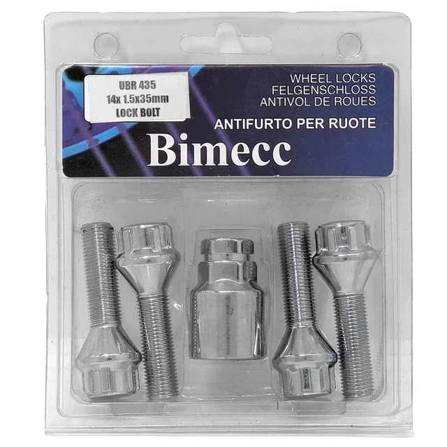 ALLOY WHEEL LOCKING BIMECC RADIUS WHEEL NUTS / BOLTS - 14 x 1.5 x 35mm ...