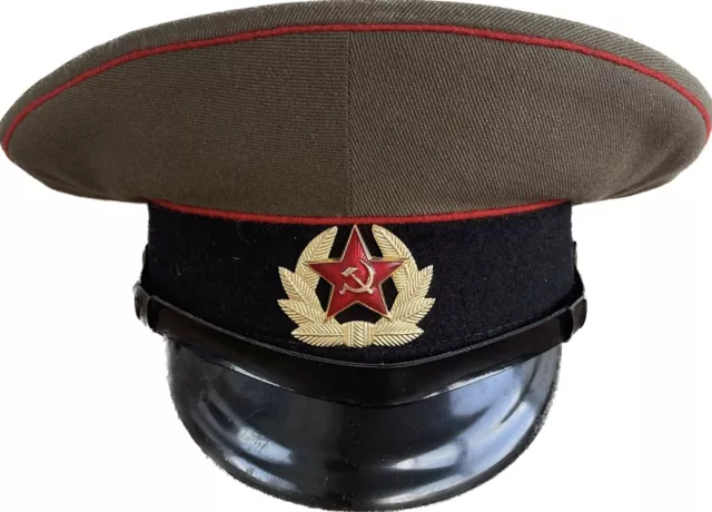 SOVIET MILITARY VISOR Cap Army Hat Armored Forces Artillery USSR 1974 £ ...