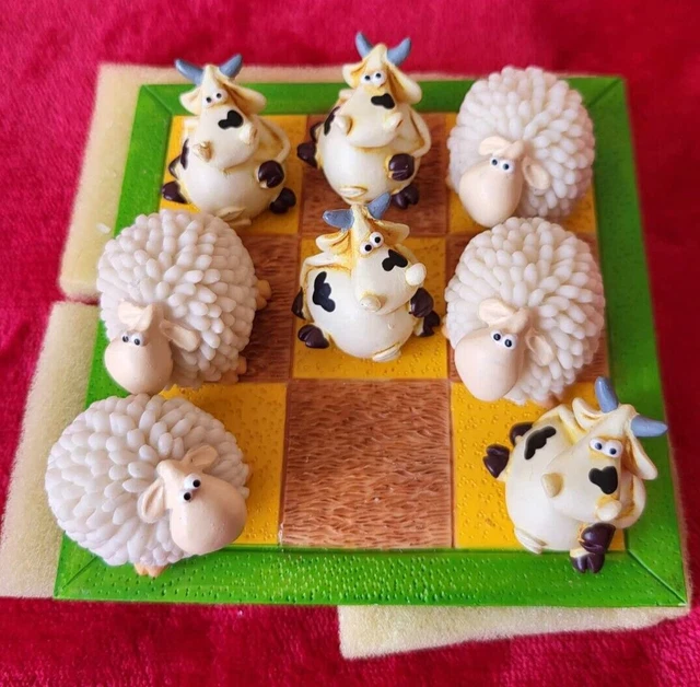 RARE PAOLO CHIARI Cows And Sheep Noughts And Crosses/Tic Tac Toe VGC £ ...