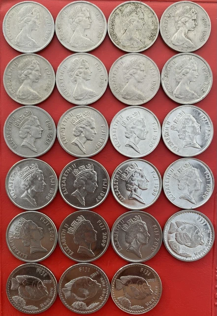 FIJI 🇫🇯 23X 1969-2022 5 Cent Coins Date Run £8.34 - PicClick UK