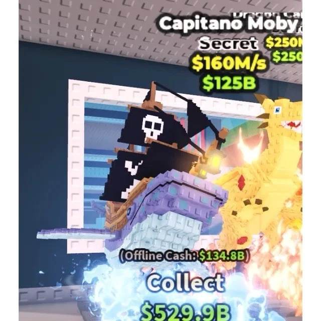 CAPTAIN MOBY 160M/S Super Rare Steal A Brainrot Item Sab £35.17 ...