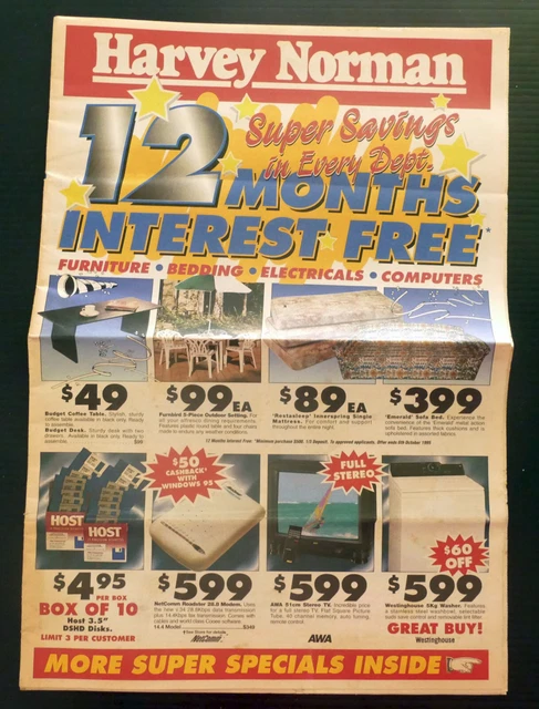 HARVEY NORMAN CATALOGUE 1995 vintage ad computer CD radio VCR Camcorder ...
