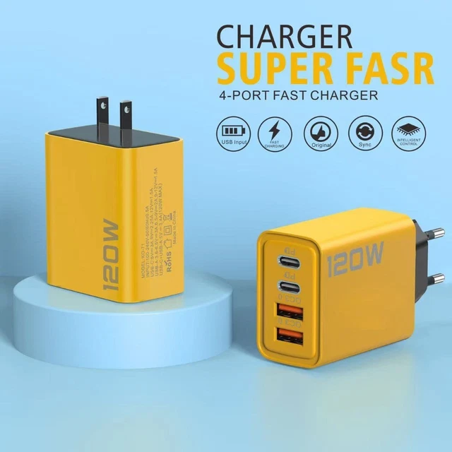 EU PLUG/US PLUG Mobile Charger 2 Type-C Intelligent Charging Head $13. ...
