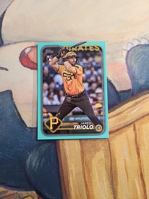 2024 TOPPS SERIES 1 Jared Triolo #281 Aqua Parallel RC Pittsburgh ...