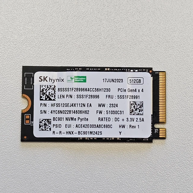 SK HYNIX BC901 512GB NVMe PCIe M2 SSD HFS512GEJ4X112N EA £26.99 ...