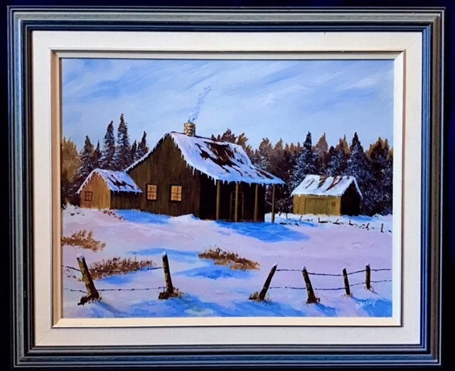 STUNNING GLENN DALLEY Canadian “Pioneer Homestead” Winter Landscape ...