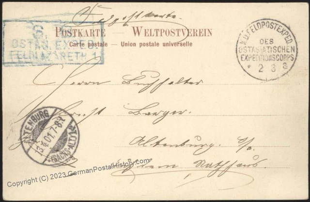 GERMANY 1901 CHINA Boxer Rebellion Expedition Feldpost Cover MARRIAGE ...