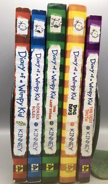 DIARY OF A Wimpy Kid - Jeff Kinney - First 5 Books In Series 1 2 3 4 5 ...