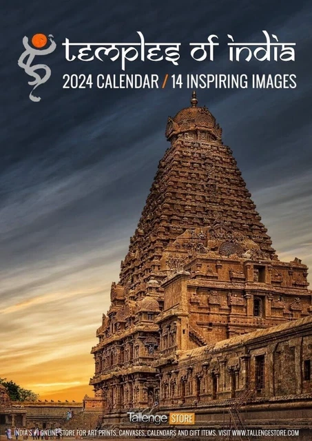 CALENDARIO DEI TEMPLI indù Calendario mensile 2024-12 x 17 pollici EUR ...