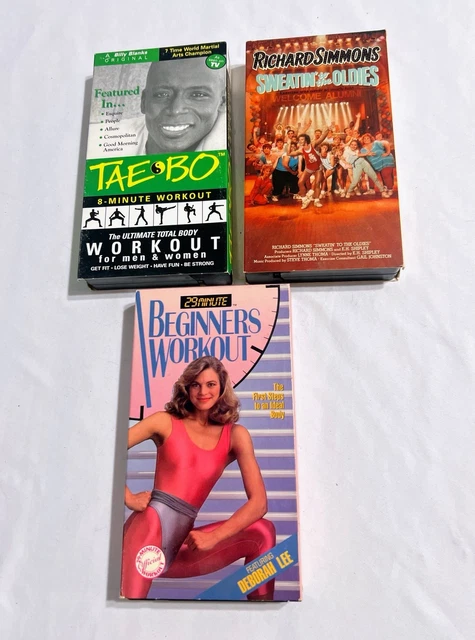 VHS LOT (3) Exercise Tapes Vintage Tae Bo, Richard Simmons and Deborah ...