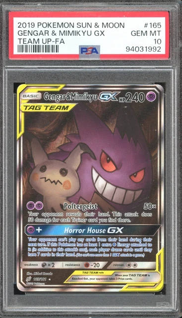 POKEMON GENGAR & Mimikyu GX Team Up Full Art #165 PSA 10 Gem comme neuf EUR 644,79 - PicClick FR