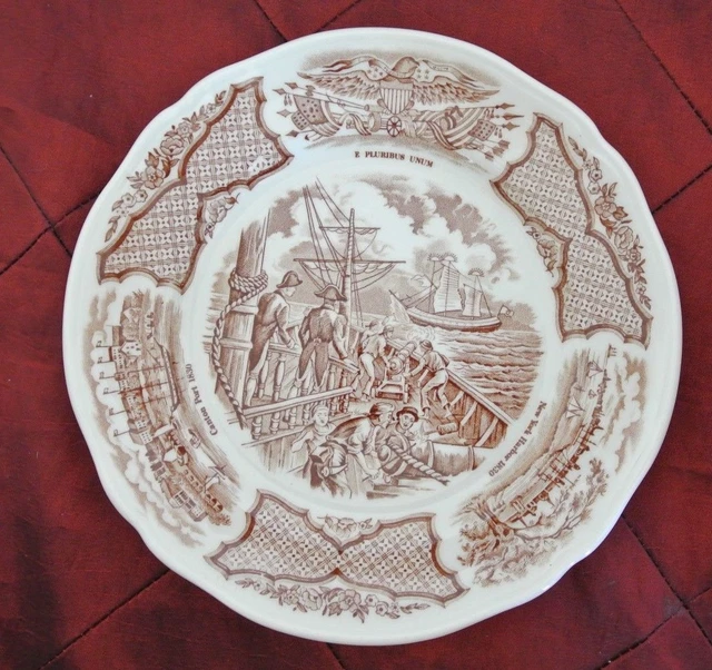 ALFRED MEAKIN CHINA FAIR WINDS Brown Staffordshire England 7" Salad ...