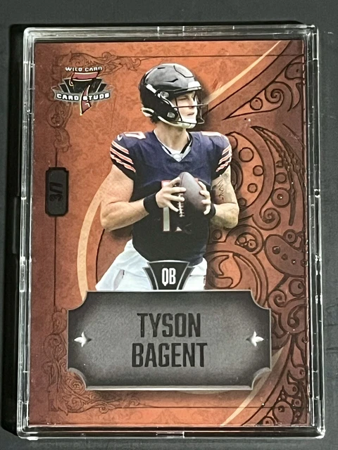 2023 TYSON BAGENT Rookie Wild Card 7 cartes Stud Numéroté 3/7 Orange Rc ...