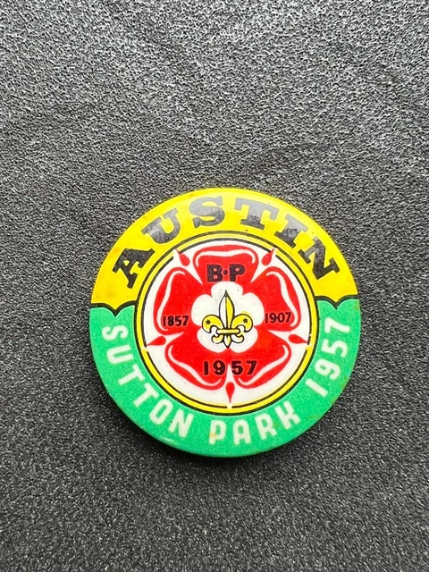 AUSTIN SUTTON PARK 1957 BP Baden Powell Cubs Scouts Jamboree Pin Badge ...