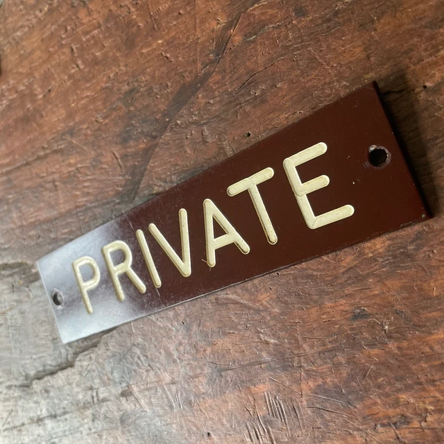 VINTAGE BAKELITE PRIVATE sign incised letters MINT condition Circa 1930 ...