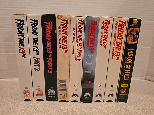 FRIDAY THE 13TH Original VHS Tape Lot Set 1 - 9 Jason Voorhees Vintage ...