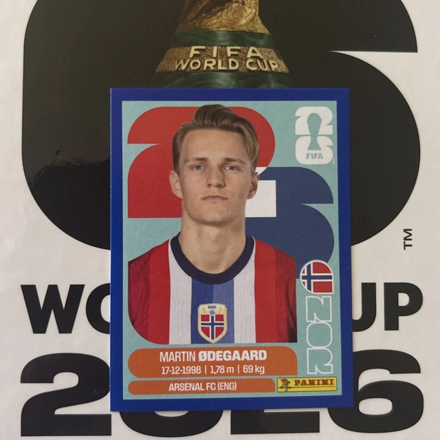 PANINI FIFA WORLD Cup 2026 Sticker Martin Odegaard NOR 10 BLUE Parallel ...